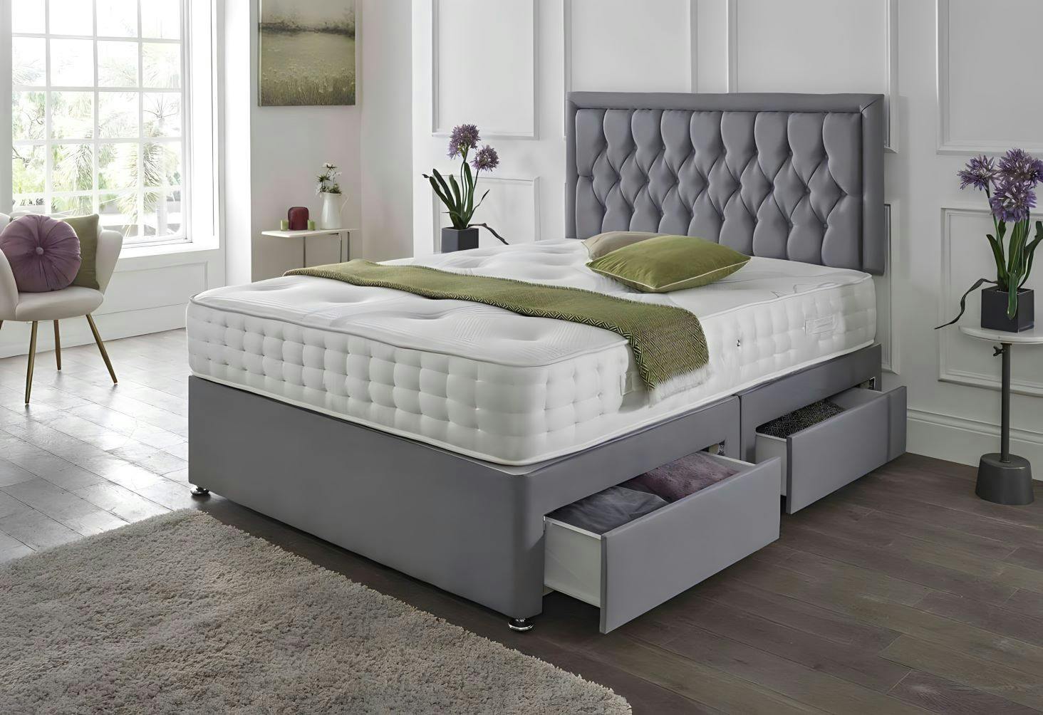 Steel plush velvet bed store
